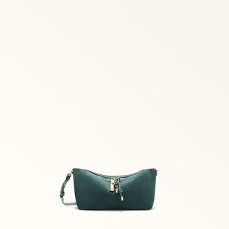 Furla Debby Schultertasche Toni Edera Green Gr&uuml;n Wildleder + Sidney-kalbsleder Damen