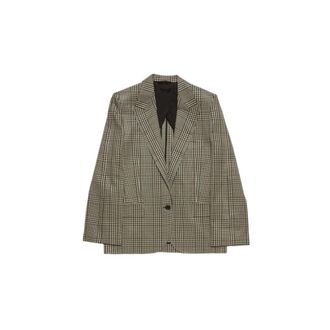 Acne Studios Karierte Bicolour Wolljacke Regular Fit - - Jackets - Damen - Braun - 2XS