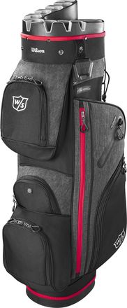 Wilson Staff Golftasche, i Lock 3 Cart Bag, Trolleytasche, 14 Fächer für diverse Golfschläger, Schwarz/Rot