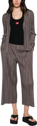 Issey Miyake Pantalon Mellow Pleats - Femme - Pantalons - Gris - Taille: 48 FR
