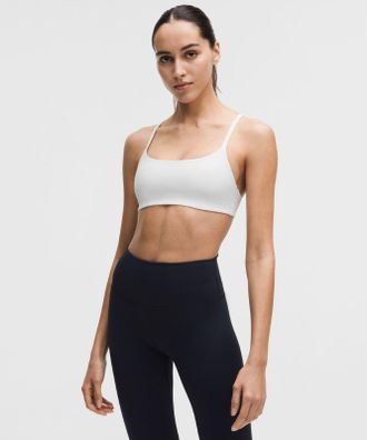 lululemon Wunder Train BH mit Racerback-Tr&auml;gern Leichter Halt A/B-Cups f&uuml;r Frauen - Gr&ouml;&szlig;e 10 in White