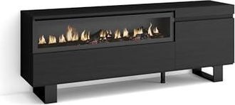 Skraut Home | TV-Schrank, Lowboard | f&uuml;r Wohnzimmer und Esszimmer | 150x57x35cm | F&uuml;r TV-Ger&auml;te bis zu 65 | Elektrokamin. Ma&szlig;e | Industriedesign | Moderner Stil |