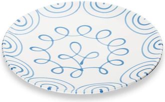 Gmundner Keramik Speiseteller, Durchmesser: 28 cm, Blaugeflammt, handgemachte Keramik aus Österreich