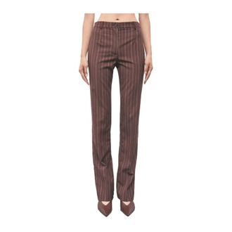 Patrizia Pepe Pantalon tailleur &agrave; rayures - Femme - Pantalons - Brun - Taille: 38 FR