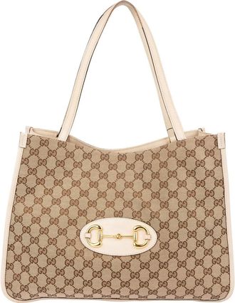 Gucci Crossbody Bags - Gucci GG Monogram Horsebit Handbag - Gr. unisize - in Braun - f&uuml;r Damen