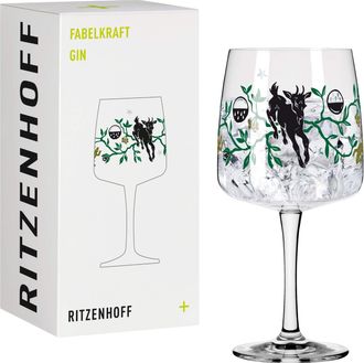 Ritzenhoff 3458004 Gin-Glas 700 ml - Serie Fabelkraft Motiv Nr. 4 - Cocktailglas mit Faunillustration - Made in Germany
