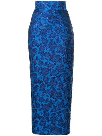 Bambah Bellflower pencil skirt - Bleu