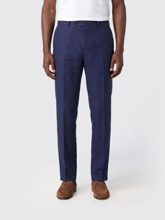 Pantaloni Torino Pantalon de tailleur slim fit en lin avec fermeture d&eacute;centr&eacute;e