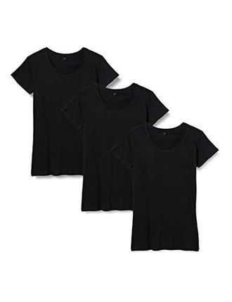 Build Your Brand Ladies Merch T-Shirt 3-Pack, Noir (Blk/Blk/Blk 01203), XXX-Large Femme