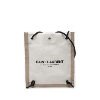 Saint Laurent Sac bandouli&egrave;re en toile Pre-owned - Femme - Pre-owned - Beige - Taille: ONE Size
