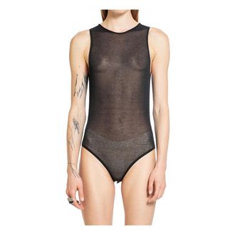 Uma Wang UMA Wang, Femme, Tops, Noir, Taille: 42 FR Sheer Racerback Bodysuit