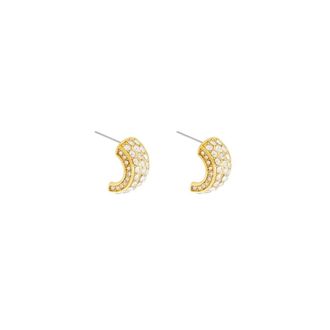 Dansk Copenhagen Femme, Accessoires, Jaune, Taille: ONE Size Boucles doreilles Chunky Hoop en CZ transparent