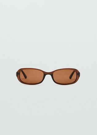 Mango Lunettes de soleil monture plastique marron - Femme - Taille unique - MANGO