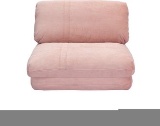 Miliboo Sessel, 1-Sitzer, ausklappbar, aus Cordstoff, Rosa, Spencer