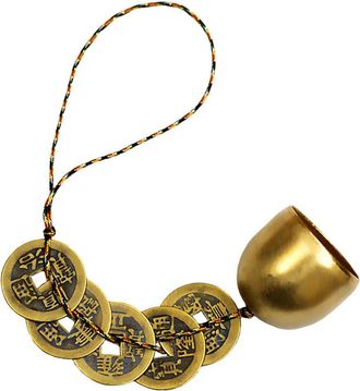 BESPORTBLE Chinesische Glocke Fortune M&uuml;nzen H&auml;ngen Windspiele Traditionelle Gl&uuml;ck Gl&uuml;ck M&uuml;nzen Anh&auml;nger Vintage Auto T&uuml;r Hanging Chime Ornamente f&uuml;r Reichtum Un