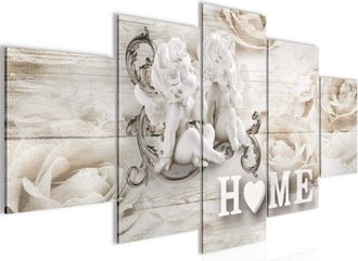 Runa Art Bilder Home Holz 200 x 100 cm 5 Teilig XXL Wanddekoration Design Biege Braun 026151a