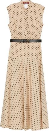 Max Mara Femme, Robes, Beige, Taille: 40 FR Printed Poplin Shirt Dress