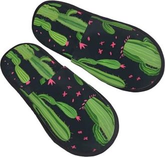 Generic Confortable Pantoufles Estampe artistique Cactus Chausson Maison L&eacute;g&egrave;re Chaussons en Feutre pour Homme Femme Hiver M