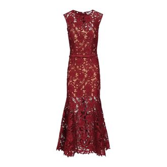 Self Portrait Femme, Robes, Violet, Taille: 38 FR Guipure Lace Midi Dress