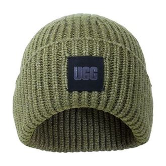 UGG Bonnet c&ocirc;tel&eacute; &eacute;pais pour femme, Olive/motif burnt, Taille unique
