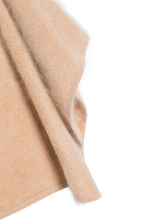 Soft Goat Knitted Triangular Scarf - Camel