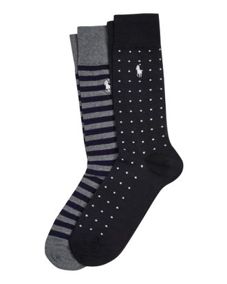 Ralph Lauren 2er Pack Socken mit Punkt- und Streifenmuster in