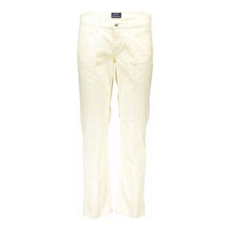 GANT Femme, Pantalons, Blanc, Taille: W30 Pantalon Femme Blanc 5 Poches Bouton Fermeture &Eacute;clair Logo