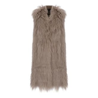 Fabiana Filippi Femme, Vestes, Beige, Taille: 38 FR Shearling Long Hair Vest