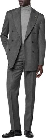 Santaniello Zweireihiger Anzug aus reiner Leinen - - Suits - Herren - Grau - S
