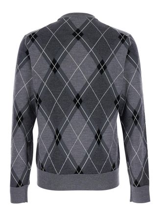 Dolce & Gabbana Mens Grey Crew Neck Sweater With Logo Silk Tops Top