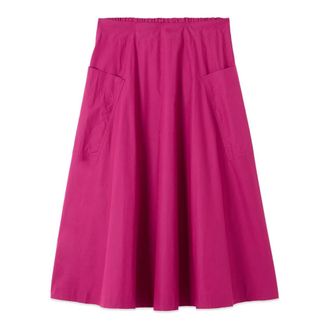 Oltre Ausgestellter Popeline-Rock - - Skirts - Damen - Rosa - L