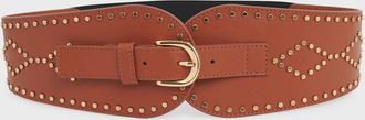 Gerard Darel Ceinture corset en cuir - OLYMPE STUDS - Tan