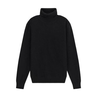 Gas Gas, Homme, Pulls, Noir, Taille: M Pull &agrave; Col Roul&eacute; Noir Style Moderne