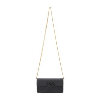 Valentino Kompakte Ketten-Geldb&ouml;rse - - Bags - Damen - Schwarzk - ONE SIZE