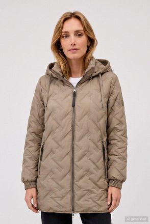 Barbara Lebek Steppjacke &Uuml;bergangsjacke, Herbstjacke oder Damenjacke mit abnehmbarer Kapuze
