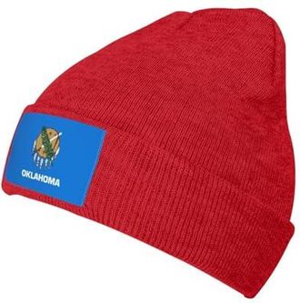 Generic Bonnet Tricoté Drapeau De LOklahoma Chaud Bonnet Hiver Chaud Tricot Respirant Chapeau dhiver Tricoté pour Sports Adultes Femme