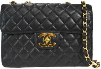 Chanel sac porté épaule Jumbo Classic Flap (1995) - Noir
