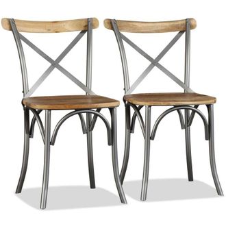 vidaXL Vidaxl - Chaises à manger lot de 2 bois solide de manguier