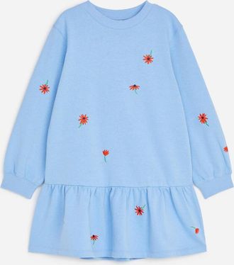Arket Sweatshirtkleid Mit Stickerei -Blau