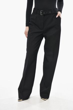 Prada Palazzo-Hose aus Gabardine mit G&uuml;rtel Prada