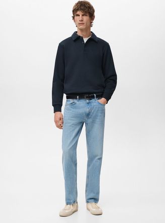 Mango Sweat-shirt polo regular-fit bleu marine - Homme - XXL - MANGO MAN