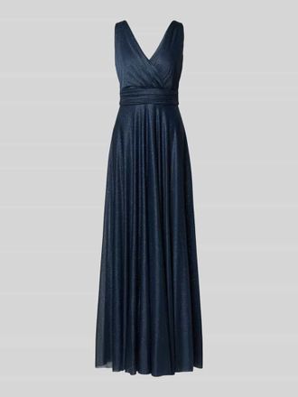 Christian Berg Cocktail Abendkleid mit V-Ausschnitt und Taillenband