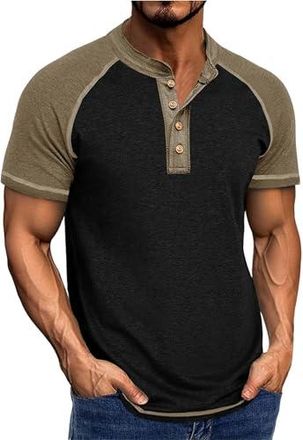 Generic Chemise ray&eacute;e pour homme - Manches courtes - En polyester - Pour l&eacute;t&eacute; - Avec boutons et rayures - T-shirt classique d&eacute;contract&eacute; basique, D, XXL