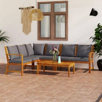 vidaXL Vidaxl - Salon de jardin 5 pcs avec coussin Bois dacacia solide
