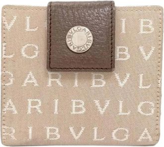 Bulgari Portefeuille Logomania Pre-owned (bi-pli) - Femme - Pre-owned - Beige - Taille: ONE Size
