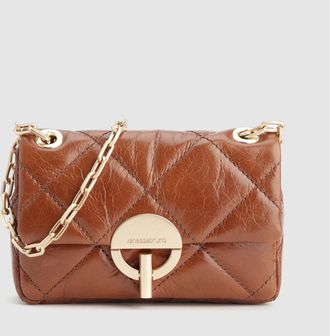 Vanessa Bruno Petit Sac Moon Cuir Verni Havane