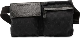 Gucci Bauchtaschen - GG Canvas Double Pocket Belt Bag - Gr. ONE SIZE - in Schwarz - f&uuml;r Damen