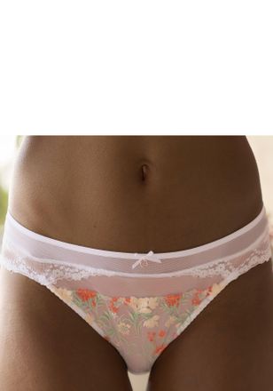Lascana Slip LASCANA, Damen, Gr. 48/50, wei&szlig; (wei&szlig;, neon), Mesh, Spitze, Obermaterial: 82% Polyamid, 11% Polyester, 7% Elasthan, Unterhosen Slip, aus Mesh mit