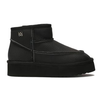 Kazar Schwarze Leder-Schneestiefel mit wei&szlig;em Faden - - Shoes - Damen - Schwarzk - 38 EU