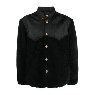 Versace Homme, Vestes, Noir, Taille: L Vestes Noires - Blouson Pile